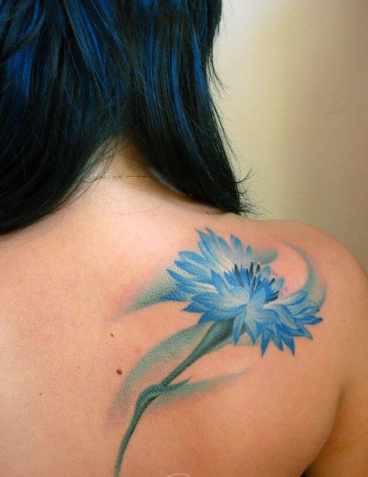 Tatuaje: FLor Azul - Tatuajes para Mujeres
