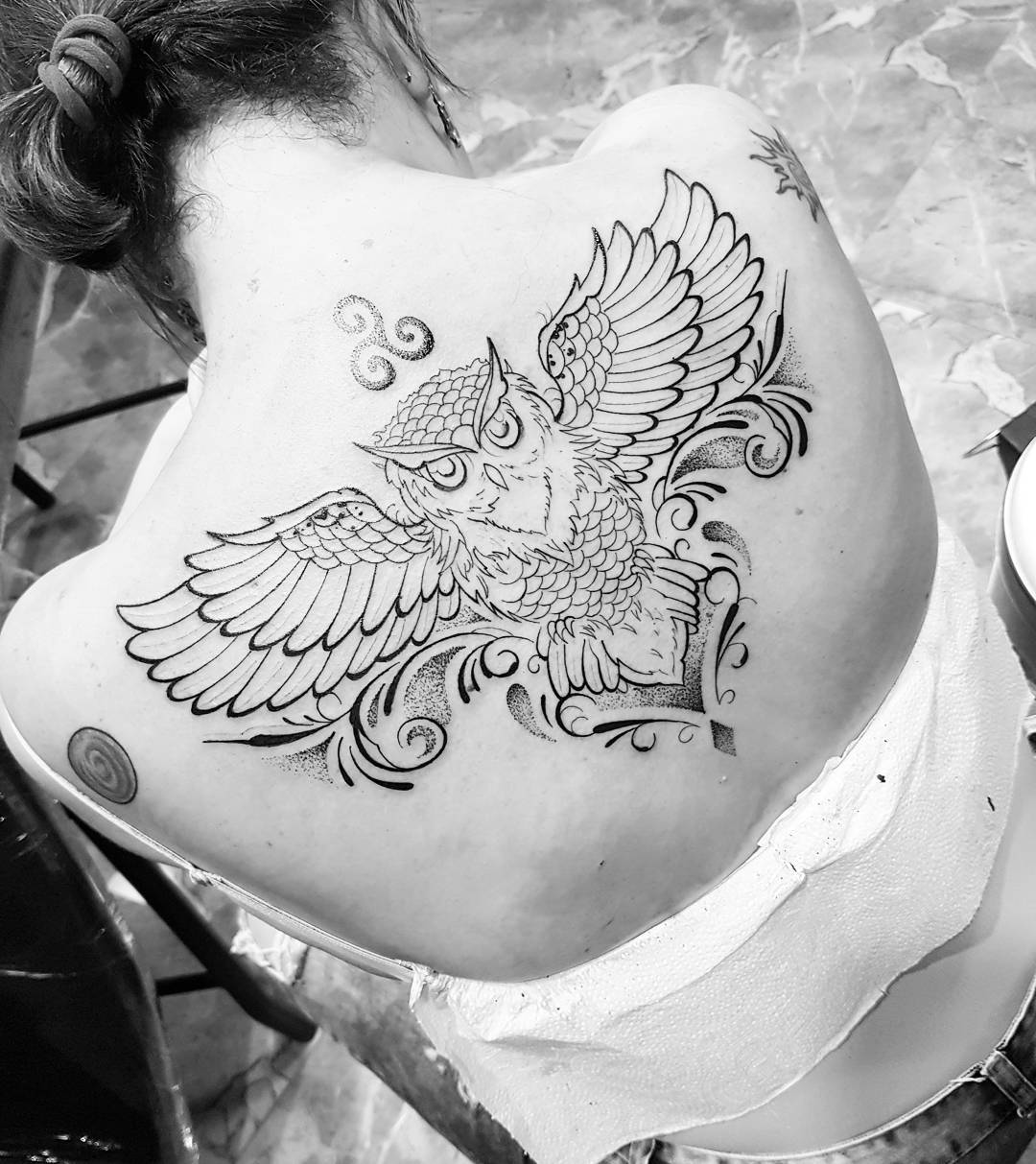 Tatuaje: Búho gigantesco - Tatuajes para Mujeres