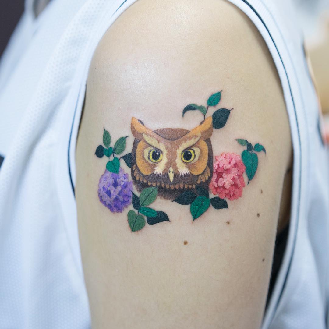 Tatuaje: Búho por Zihee Tattoo - Tatuajes para Mujeres