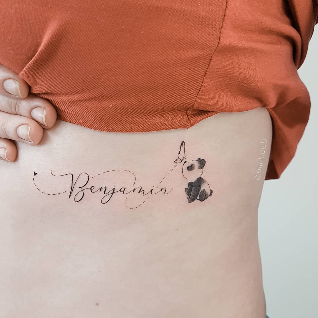 Tatuaje: Nombre: Benjamín y Oso Panda por Sil Dobbins - Tatuajes para ...