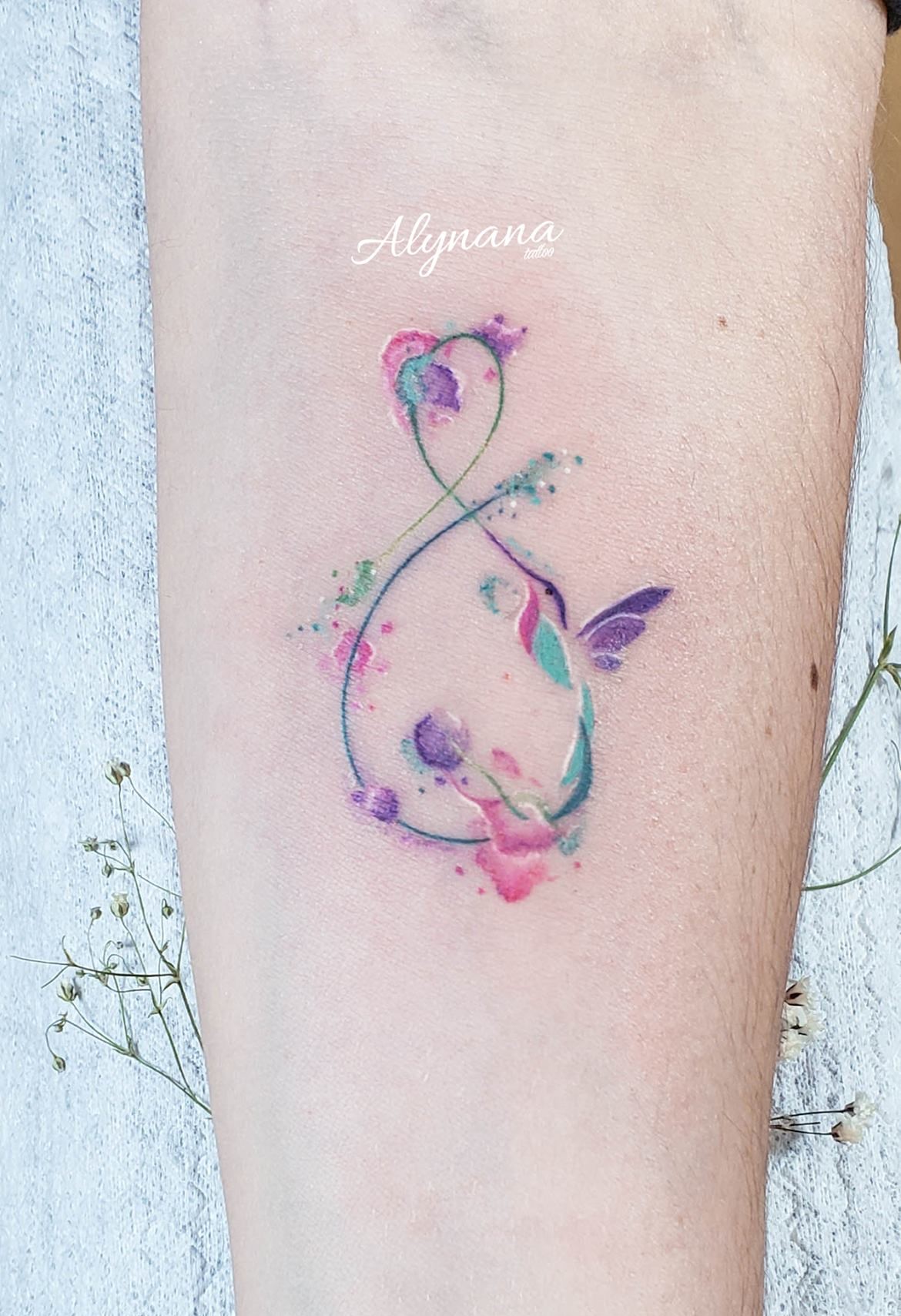 Tatuaje: Signo Infinito con Colibrí por Alynana Tattoos - Tatuajes para ...